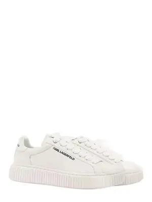 Karl Lagerfeld Logo Leather Sneakers - White