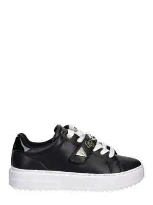 Guess Logo-plaque Strap Sneakers - Black