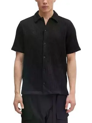 SAMSOE SAMSOE Ribbed Short-sleeve Shirt - Black
