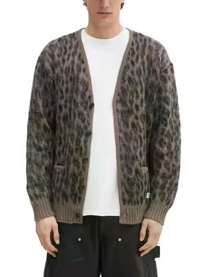 WACKO MARIA Leopard-print Button Cardigan - Brown