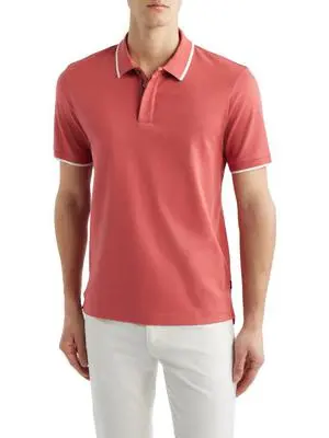BOSS Parlay Tipped Cotton Polo Medium Red