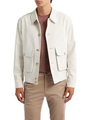 REISS Barry Cotton-blend Jacket - Light Stone