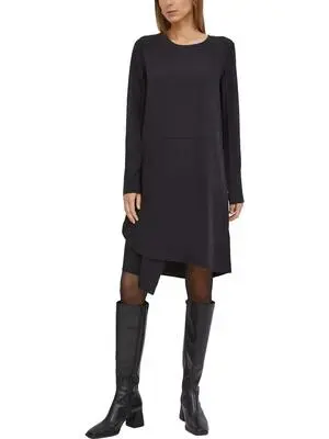 Tiger Of Sweden Long-sleeve Asymmetrical Overlay Dress - Black