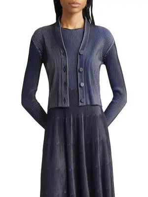 EMPORIO ARMANI Stripe Rib Cardigan