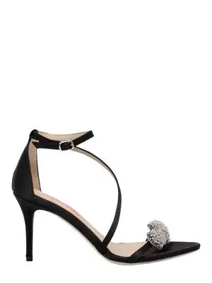 CUSTOMMADE 85mm Crystal-embellished Satin Pumps - Black