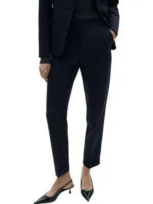 Mango Straight Suit Pants Black