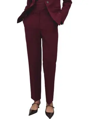 Mango Straight Suit Pants Wine