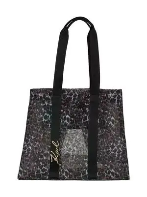 Karl Lagerfeld Leopard-print Beach Bag - Black