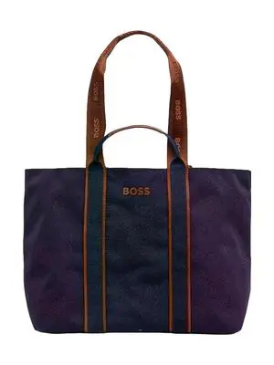 BOSS Logo-detail Tote Bag - Blue