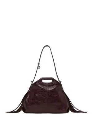 Maje Leather Miss M Bag - Dark Brown