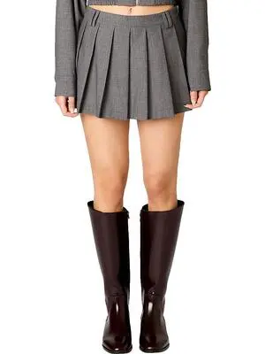 NIA Pleated Mini Skort - Charcoal