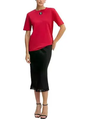 Patrizia Pepe Logo-Patch T-Shirt Red
