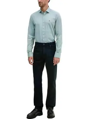 HACKETT Embroidered-logo Long-sleeve Shirt - Blue