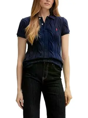 Polo Ralph Lauren Cable-knit Polo Shirt - Blue