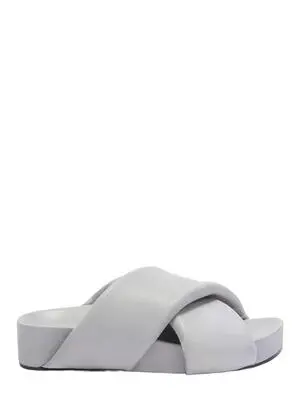 JIL SANDER Cross-over Leather Sandals - Grey