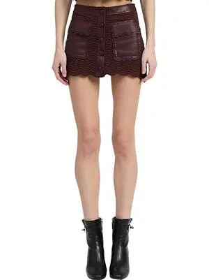 EN SAISON Delphine Mini Skirt - Plum Brown
