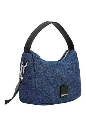 Karl Lagerfeld Box Logo Denim Crossbody Bag - Blue