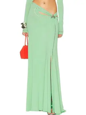 Rabanne Cut Out Long Skirt - Pistachio
