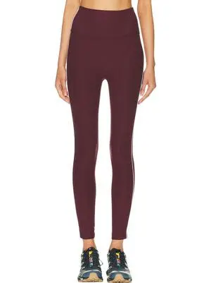 Beyond Yoga Spacedye Ready Midi Legging In Burgundy - Midnight Burgundy Heather