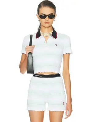 Casablanca Polo Top - Mint & White