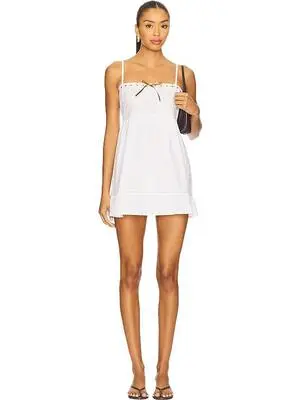 Frankies Bikinis Paris Poplin Mini Dress - Daisy White