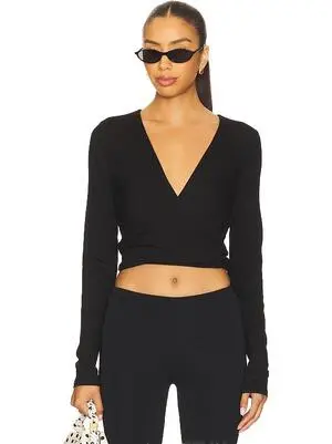 Superdown Charlie Wrap Top - Black