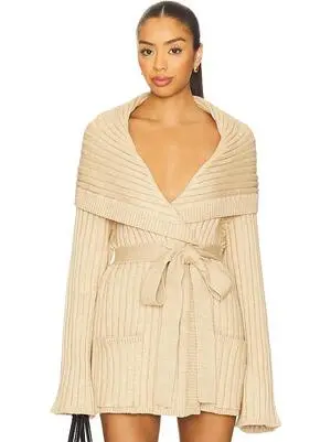 GUIZIO X Tullia Slouchy Cardigan - Taupe