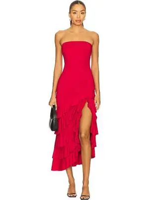 Bardot Agastina Strapless Maxi Dress - Deep Red