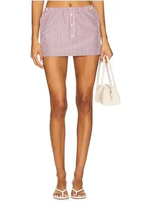 SNDYS Estelle Mini Skirt - Cranberry Stripe