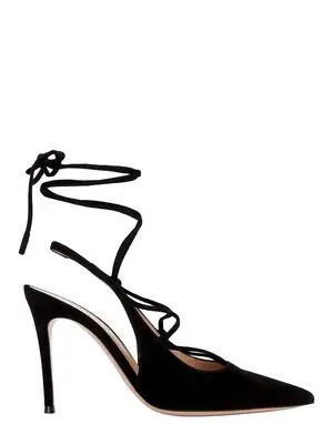 GIANVITO ROSSI Lace Up Pump - Black