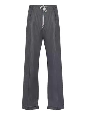 MAISON MARGIELA Pinstripe Pleated Trousers - Grey
