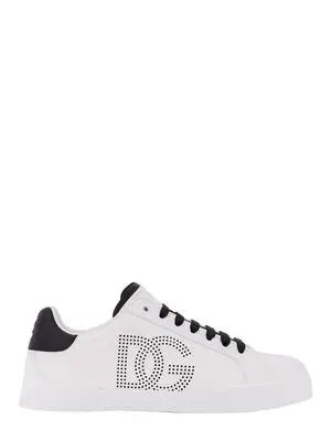 Dolce & Gabbana Portofino Leather Low-top Sneakers - White