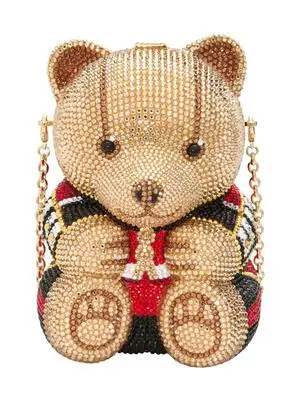 Judith Leiber Teddy Bear Albert Novelty Clutch - Champagne Prosecco Multi