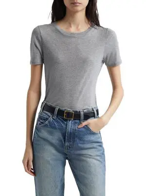 NILI LOTAN Elin Cotton & Cashmere T-shirt - Heather Grey
