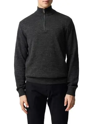Rodd & Gunn Fortrose Cotton Quarter-zip Sweater - Ash