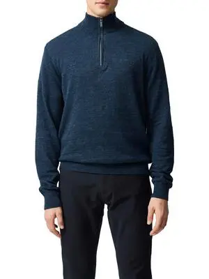 Rodd & Gunn Fortrose Cotton Quarter-zip Sweater - Midnight