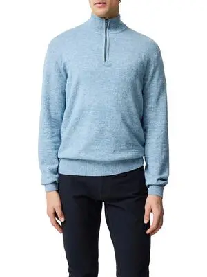 Rodd & Gunn Fortrose Cotton Quarter-zip Sweater - Ocean