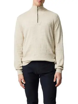 Rodd & Gunn Fortrose Cotton Quarter-zip Sweater - Straw