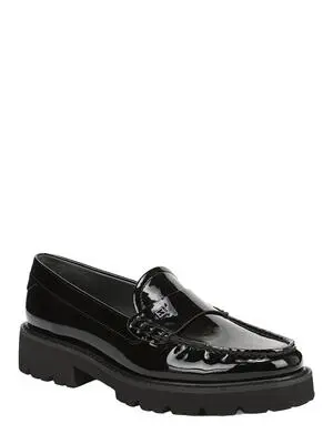 Franco Sarto Patent Loafer With Lug Sole Black