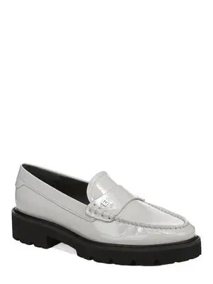 Franco Sarto Patent Loafer With Lug Sole Soft Grey