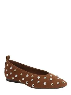 27 EDIT NATURALIZER Carla Studded Ballet Flat Dark Chestnut Brown