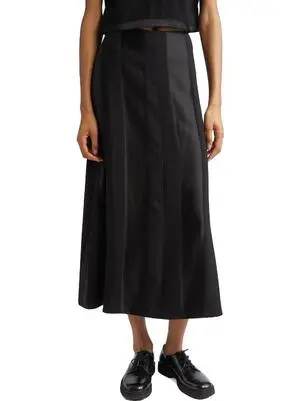 PARTOW Jackson Textured Stripe A-Line Midi Skirt