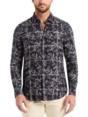 Robert Graham Essex Floral Button-up Shirt - Navy