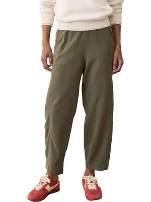 Marine Layer Jessie Barrel Leg Twill Pants - Dusty Olive