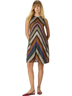 MISSONI Crewneck Mini Dress With Lace Tulle