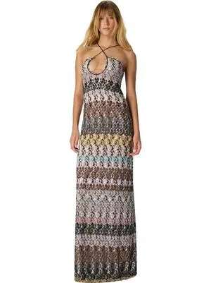Missoni Long Dress With Embroidered Lace - Multicoloured