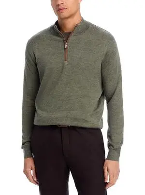 Peter Millar Autumn Crest Quarter Zip Sweater - Basil
