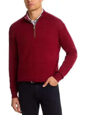 Peter Millar Autumn Crest Quarter Zip Sweater - Brick Red