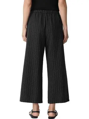 Eileen Fisher Wide-leg Cropped Pants - Black