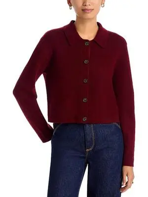 French Connection Ellie Collared Knit Cardigan - Cabernet